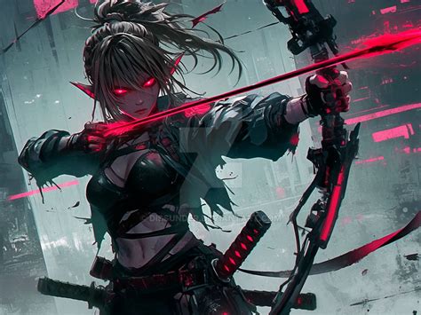 Drow Archer Cyberpunk Sci Fi Fantasy Art Epic Hd By Dissunder On Deviantart