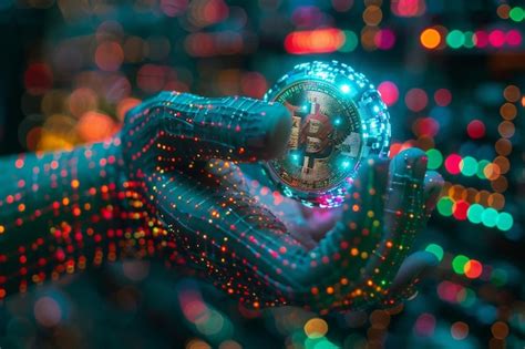 Abstract Bit Coin Crypto Currency Technology Background Generative Ai