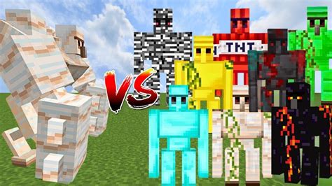 Mutant Iron Golem Vs All Golems Minecraft Mob Battle Youtube