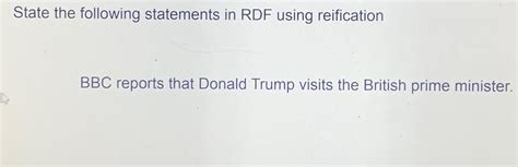 Solved State The Following Statements In Rdf Using