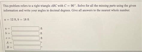 solved this problem refers to a right triangle abc with