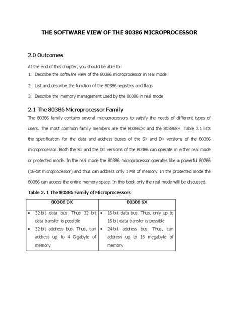 Chapter 2 The Software View Of The 80386 Microprocessor Pdf