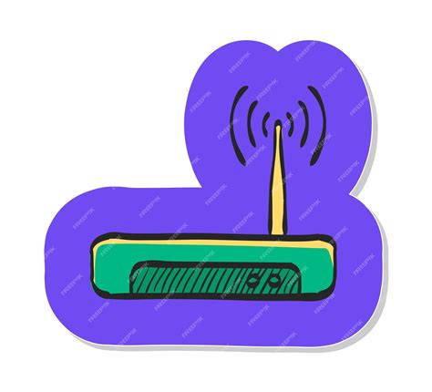 Premium Vector Hand Drawn Internet Router Icon In Sticker Style Vector Illustration