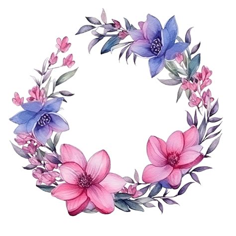 Watercolor Wreaths Botanical Frame Isolated Watercolor Wreaths