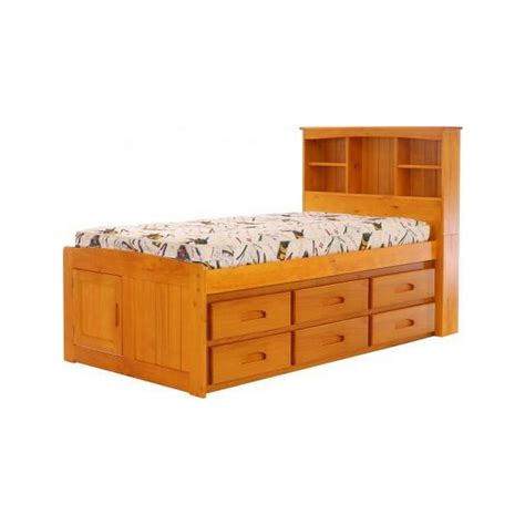 Discovery World Furniture Twin Size Bed Frame With Headboard Bookcase
