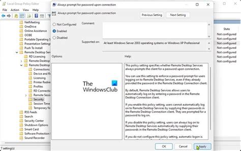 Enable Or Disable Always Prompt For Password Upon Rdp Connection