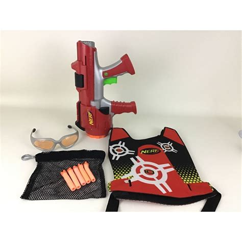 Nerf Dart Tag Hyperfire Blaster Gun Red Vest Glasses Soft Foam Darts Hasbro Etsy