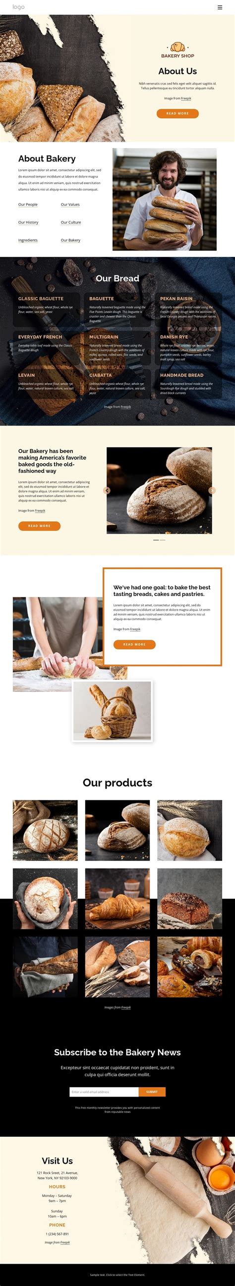 We Bake Fresh Handmade Bread CSS Template By Nicepage