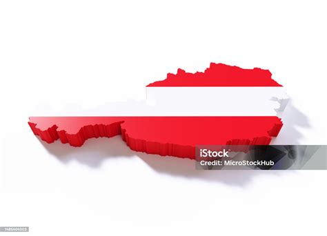 오스트리아의 국제 국경은 흰색 배경에 오스트리아 국기로 질감을 더했다 0명에 대한 스톡 사진 및 기타 이미지 0명 3차원 형태 국가 관광명소 Istock