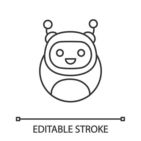 Chatbot Linear Icon Thin Line Illustration Modern Robot Talkbot Online Helper Virtual