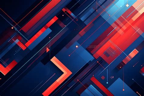 Abstract Background With Red And Blue Geometric Shapes Premium Ai Generated Image