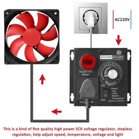 Buy NHT-4000W AC 220V 4000W Electronic Variable Voltage Regulator Speed ...