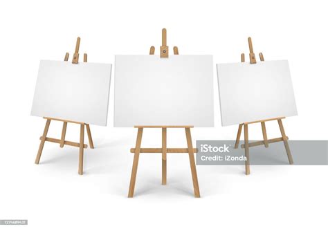 배경에 고립 된 빈 빈 캔버스를 모의 브라운 시에나 나무 이젤의 벡터 세트 이젤에 대한 스톡 벡터 아트 및 기타 이미지 이젤 예술 아트 스튜디오 Istock