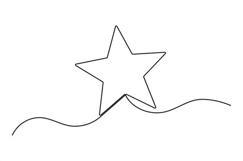 별 연속 한 줄 그림 손 그림 도들 터 일러스트레이션 프리미엄 벡터