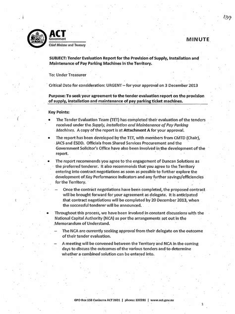 Tender Evaluation Report Pdf