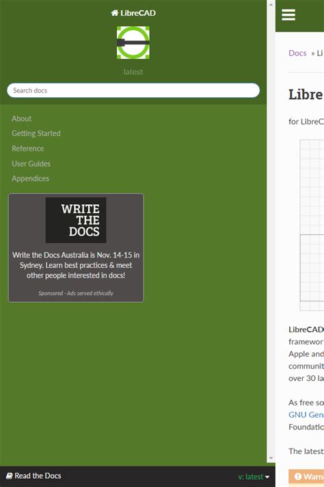First Page Unavailable From TOC Issue LibreCAD Docs GitHub