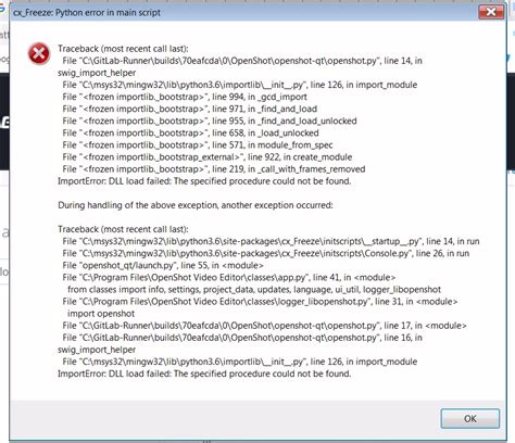 Error In Python Script When I Start Up Openshot · Issue 2748