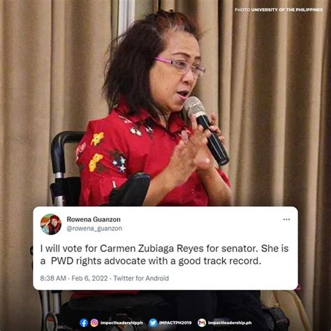 Former COMELEC commissioner, Rowena Guanzon says that she will vote former NCDA executive ...