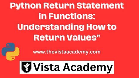 Python Return Statement In Functions Understanding How To Return Values Understanding Data