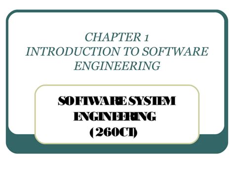 Software System Engineering Chapter 1 Ppt