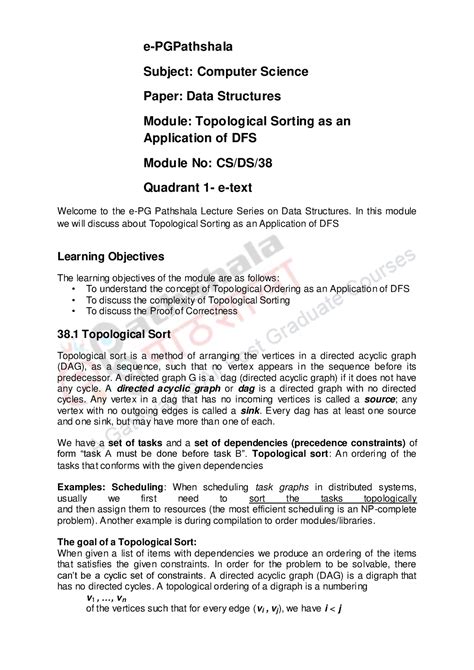 Ds Mod Q E PGPathshala Subject Computer Science Paper Data Structures Module