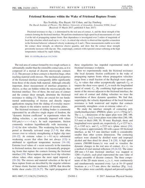 pdf frictional resistance within the wake of frictional rupture fronts