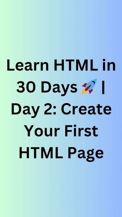 Create Your First Html Page Learn Html Day 2 🚀 Shorts Youtube