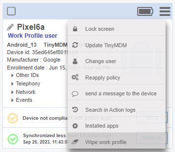 Wipe A Work Profile Managed By TinyMDM Help Resources TinyMDM