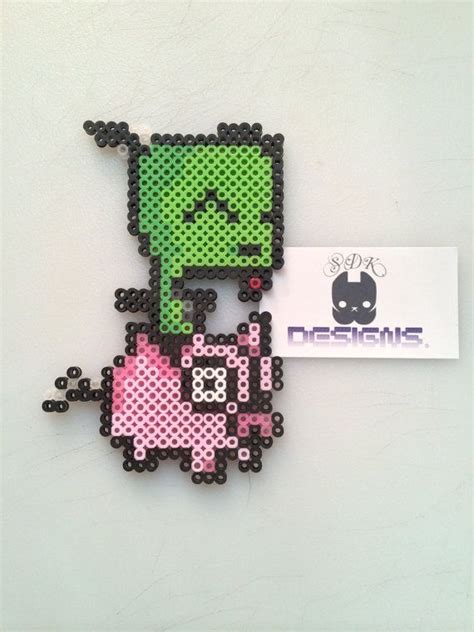 GIR Invader Zim Perler Beads Easy Perler Beads Ideas Perler Bead Templates Perler Bead