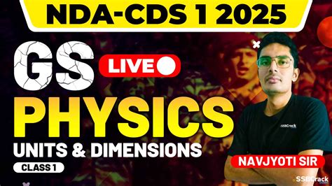 Nda And Cds 1 2025 Exam Physics Units And Dimensions Class 1