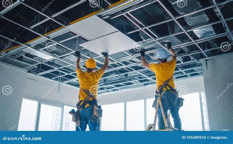 Drywall Installing Representing Building Construction Material Vector Illustration