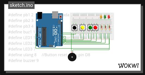 Rangkaian Bel Cerdas Cermat Khalil Arrahman Wokwi ESP STM Arduino Simulator