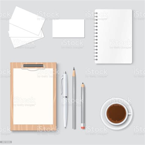 프리미엄 기업 정체성 템플릿 비즈니스 편지지 모형 현실적인 3d 상위 뷰 벡터 일러스트 레이 션 0명에 대한 스톡 벡터 아트 및 기타 이미지 Istock