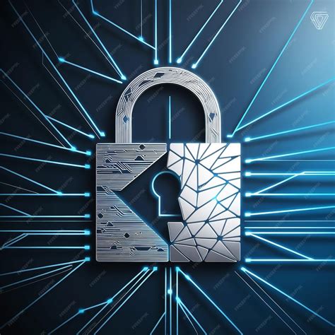 Cyber Security Concept Lock Symbol From Lines And Triangles Point Connecting Network Premium