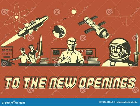 Scientists In Lab Retro Cartoon Poster Vector Illustration