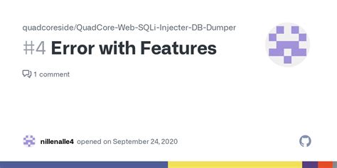 Error With Features Issue Quadcoreside QuadCore Web SQLi Injecter DB Dumper GitHub