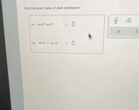 Solved Find The Exact Value Of Each Expression Chegg
