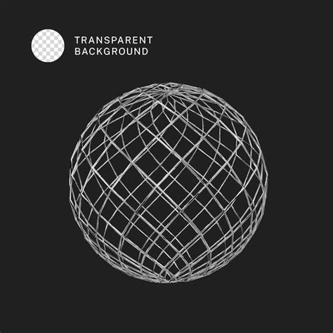 Premium Psd Psd Silver Geometric Sphere 3d Render Illustration Isolated