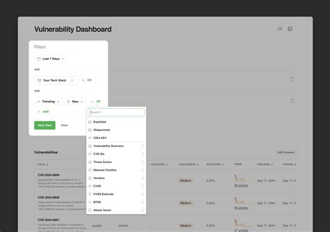Vulnerability Dashboard Real Time Cve Intelligence Tailored To Your Stack And Risk Criteria