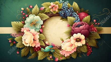 무료 어머니의 날 꽃다발 인사말 카드 Ppt 배경 Slidesdocs