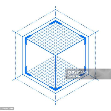 Blueprint 3d Cube Grid Modern Background Design High Res Vector Graphic