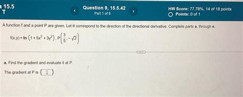 Solved A function f and a point P are given Let θ Chegg com
