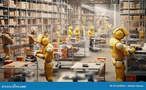 Automated Efficiency The Future Of Warehousing Ai Generated Stock Illustration Illustration