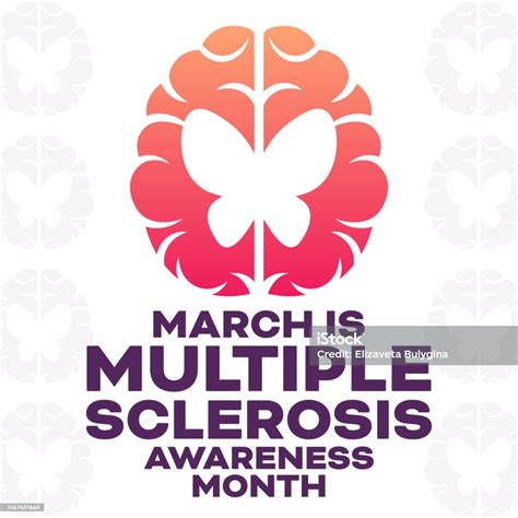 3월은 다발성 경화증 인식의 달입니다 벡터 그림입니다 휴일 포스터 다발성 경화증에 대한 스톡 벡터 아트 및 기타 이미지 다발성 경화증 나비 3월 Istock