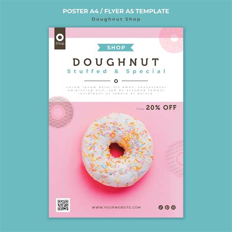 Delicious Doughnut Shop Poster Free Psd