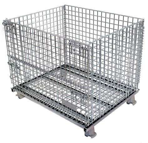 Worldwide Material Handling Collapsible Bulk Container Silver 33 Inh X 32 Inl X 41 1 2 Inw