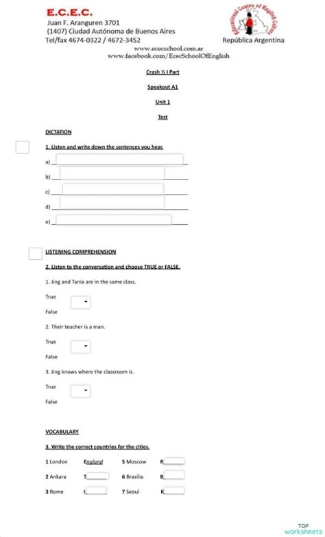 Class Interactive Worksheets And Online Exercises Topworksheets