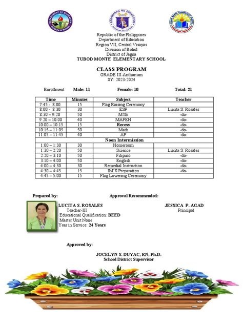 Class Program 2023 2024 Pdf