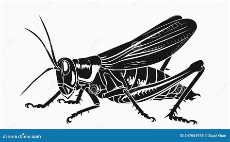 Grasshopper Silhouette Cartoon Vector 264352233
