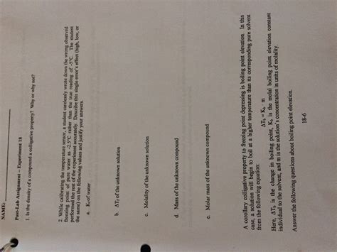 Solved Name Post Lab Assignment Experiment 18 1 Is The